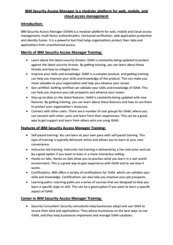 IBM Security Access Manager Training - nisa Trainings Flip PDF | AnyFlip