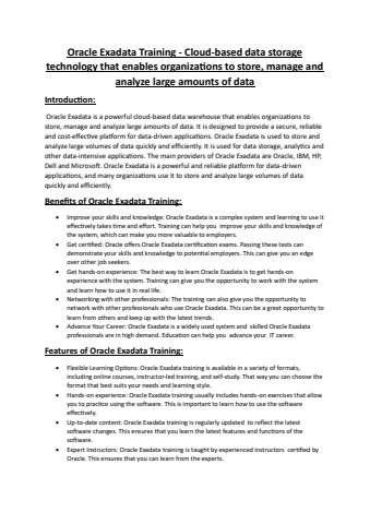 Oracle Exadata Training - nisa Trainings Flip PDF | AnyFlip