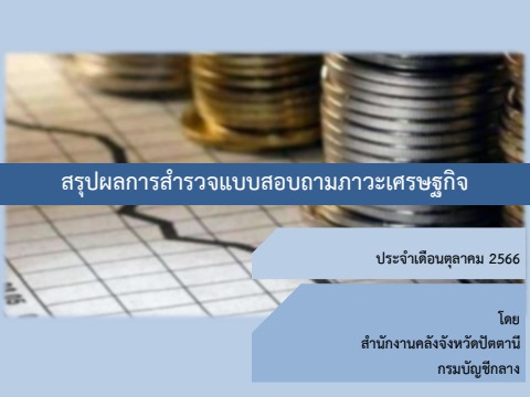 3.สรุปผลการสำรวจแบบสอบถามภาวะเศรษฐกิจจ.ปัตตานี_ต.ค.66 - joob20teeii ...