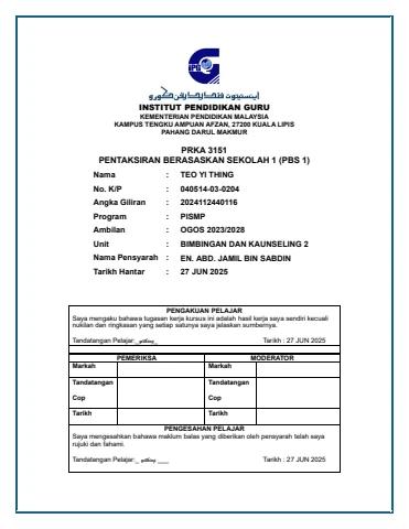 PORTFOLIO PBS1 TEO YI THING - yithing0514 Flip PDF | AnyFlip