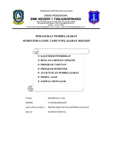 PERANGKAT DAN MODUL AJAR PKK XI BD