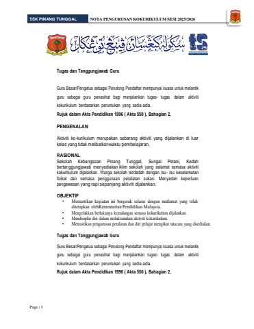 BUKU PENGURUSAN KOKURIKULUM 2025 - Copy (1) - azam yussuf Flip PDF | AnyFlip