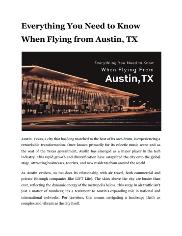 Everything You Need to Know When Flying from Austin, TX