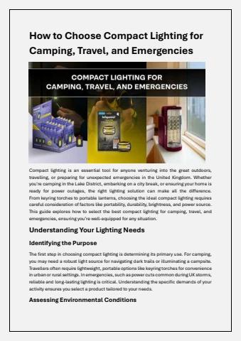 How to Choose Compact Lighting for Camping