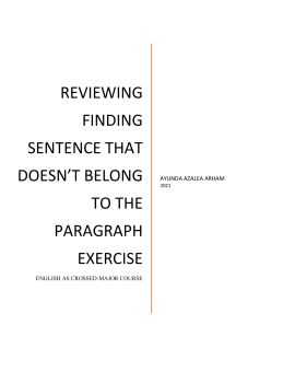 Review Finding sentence that doesn't belong to the paragraph - UKBM Bhs ...