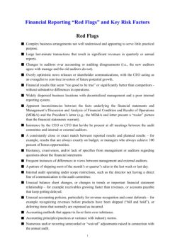 Financial Reporting “Red Flags” and Key Risk Factors - Guset User Flip ...