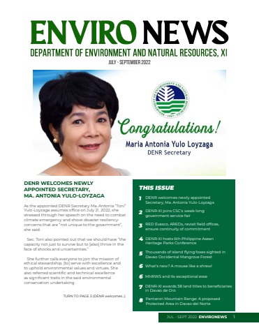 DENR-XI EnviroNews 3rd Quarter 2022 - DENR PMD-XI Flip PDF | AnyFlip