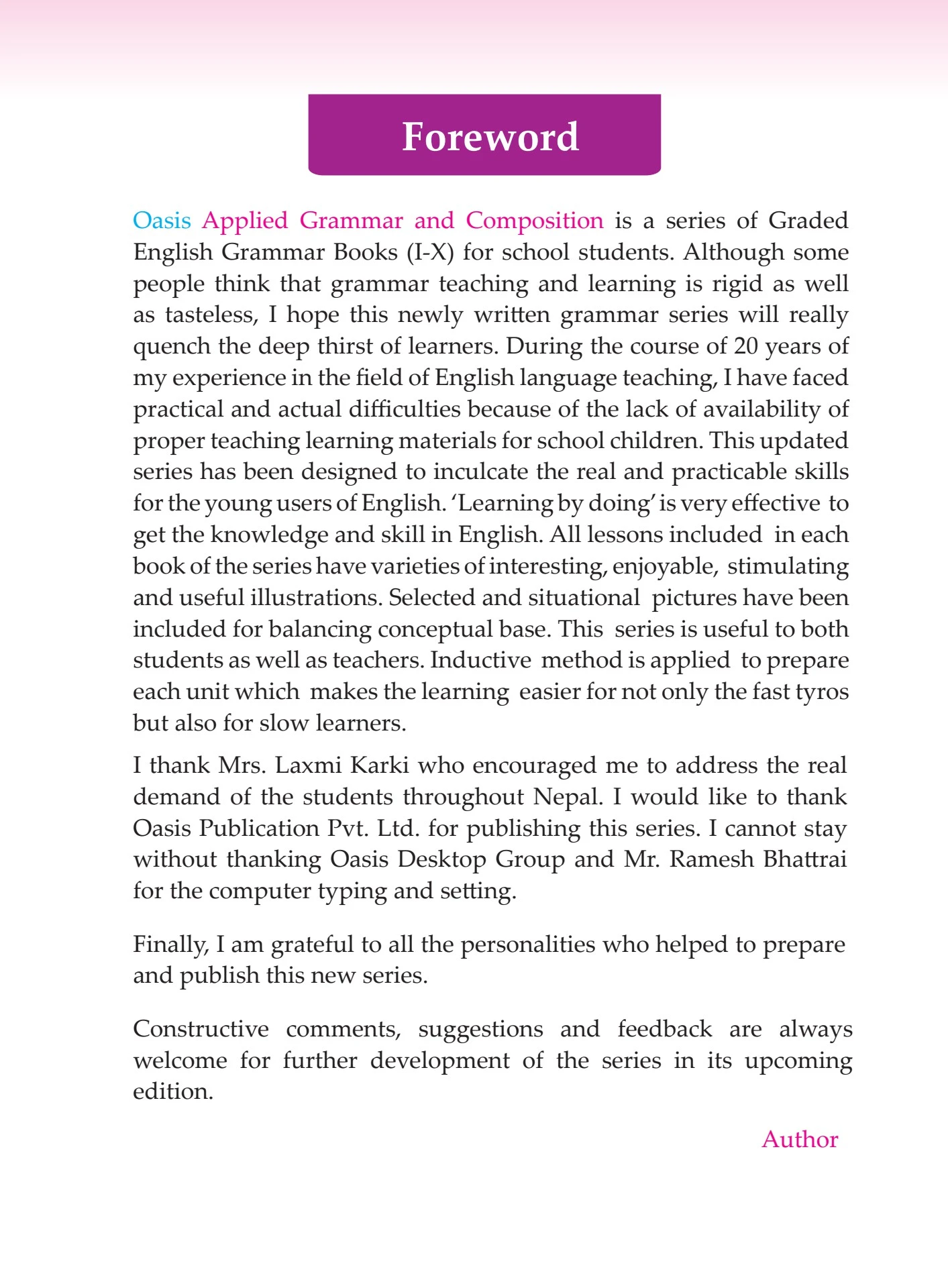 Oasis Applied Grammar 8 New
