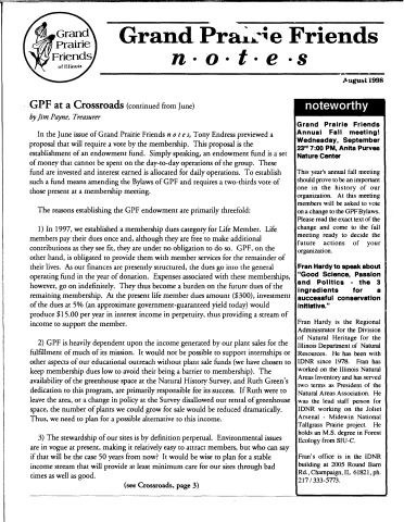 Grand Prairie Friends Notes