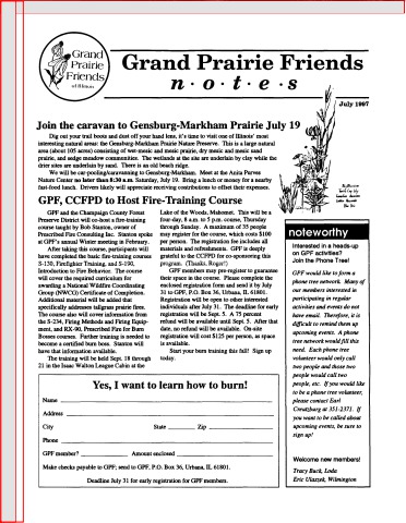 Grand Prairie Friends Notes