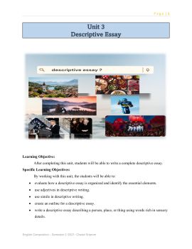 Unit 3 Descriptive Essay -English Composition-2-2021 - chaisri.sr Flip ...