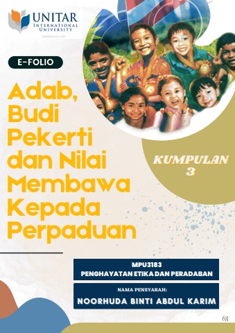 ADAB, BUDI PEKERTI DAN NILAI MEMBAWA KEPADA PERPADUAN - Nur Alia Syahira Flip PDF | AnyFlip