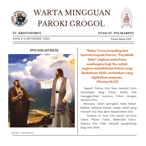 Warta Paroki 3-9 Sept