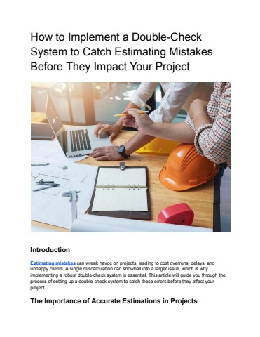How to Implement a Double-Check System to Catch Estimating Mistakes ...