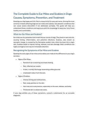 The Complete Guide to Ear Mites and Scabies in Dogs Causes, Symptoms ...