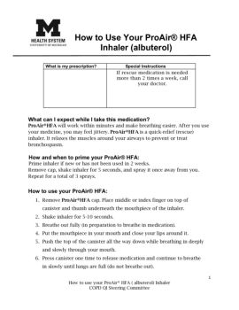 How to Use Your ProAir® HFA Inhaler (albuterol) - Guset User Flip PDF ...