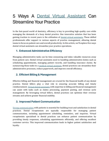 5 Ways Dental Virtual Assistants Can Streamline Your Practice - Michelle Responte Flip PDF | AnyFlip