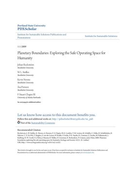 Planetary Boundaries: Exploring the Safe Operating Space ... - Guset ...
