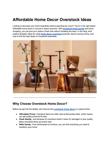 Affordable Home Decor Overstock Ideas