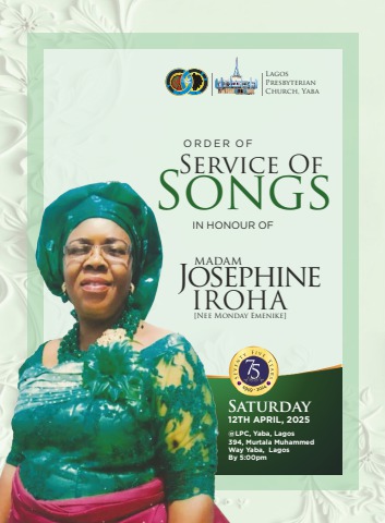 Mrs Josephine Iroha SERVICE OF SONGS Brochure