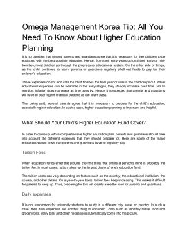 Omega Management Korea Tip - All You Need To Know About Higher ...