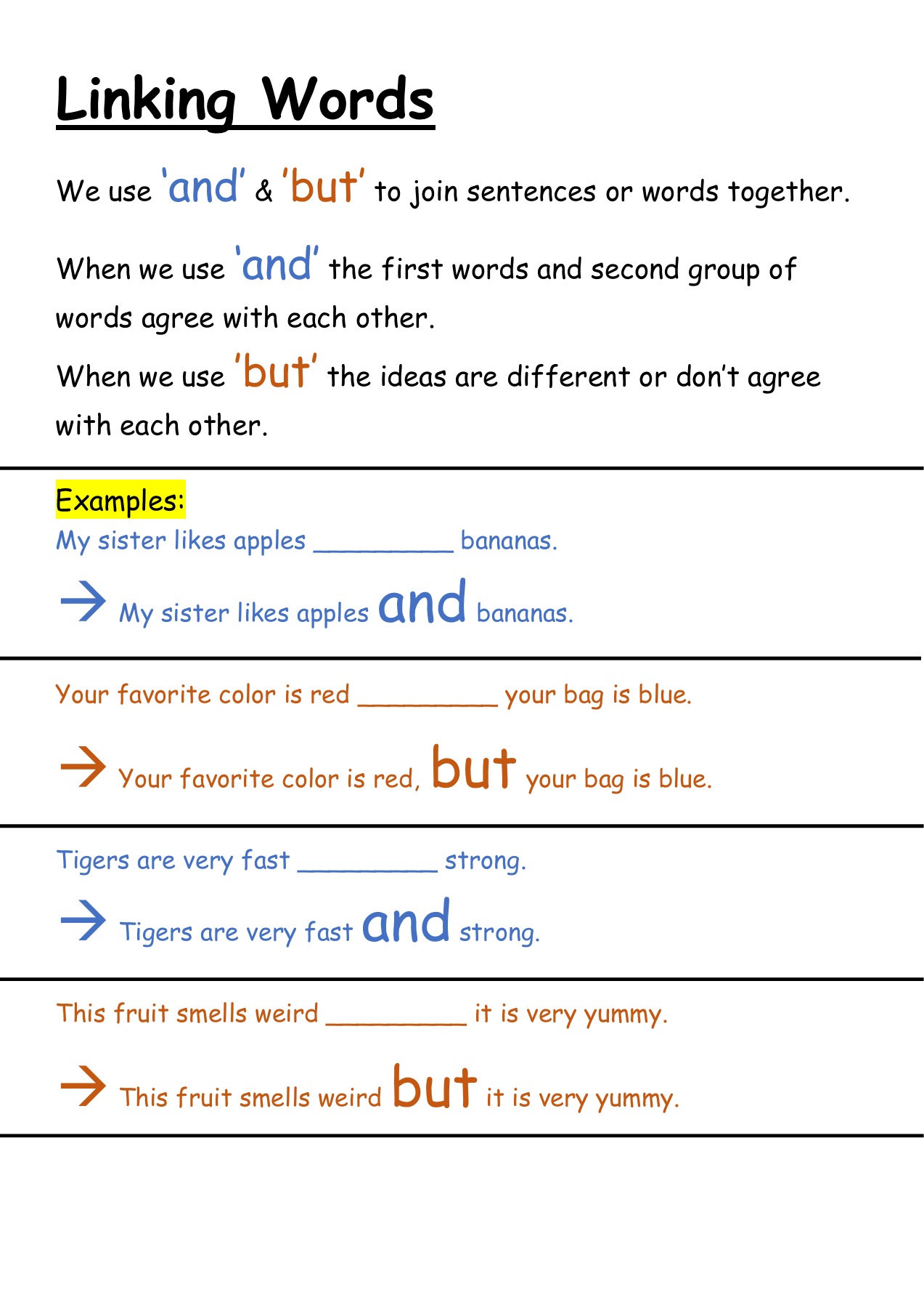English Class 1 Joining Words Join Sentences Together Page 71 New