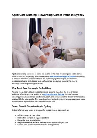 Aged Care Nursing_ Rewarding Career Paths in Sydney