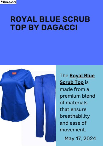 Stand Out in Healthcare with Dagacci's Royal Blue Scrub Top - Dagacci ...