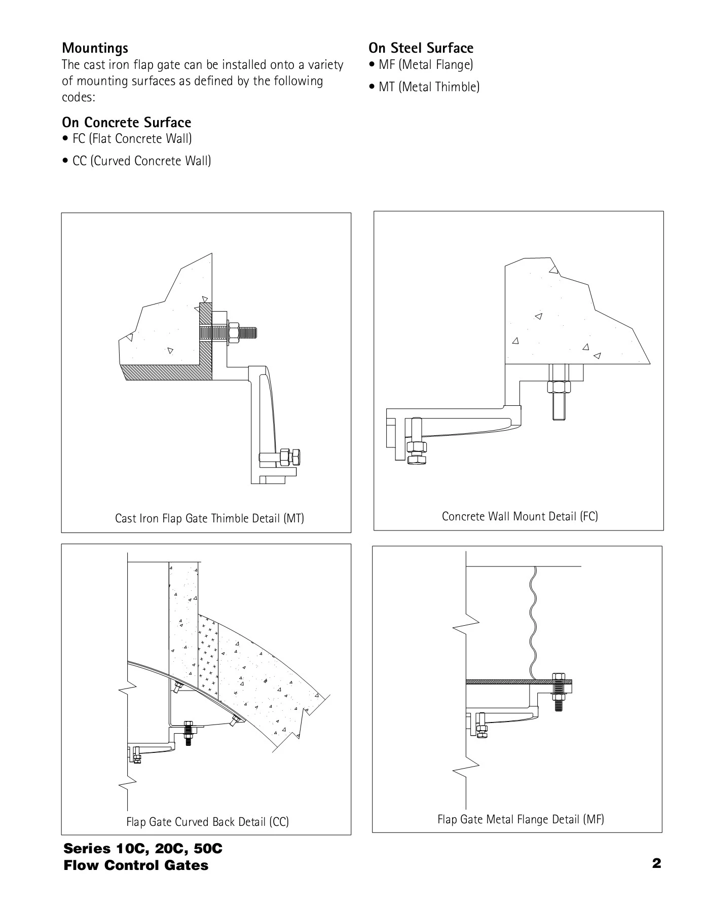 CAST IRON FLAP GATES SERIES 10C, 20C, 50C - Armtec