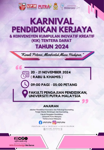 BUKU PROGRAM KARNIVAL PENDIDIKAN KERJAYA DAN KONVENSYEN KUMPULAN INOVATIF KREATIF (KIK) TENTERA ...