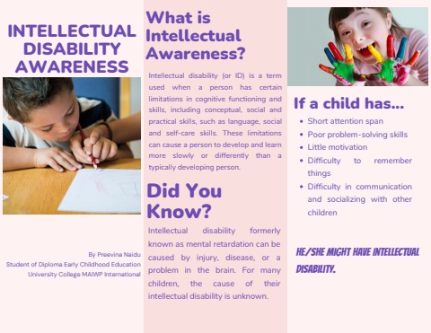 INTELLECTUAL DISABILITY AWARENESS - Preevina Naidu A/p Thanabal | DEC ...