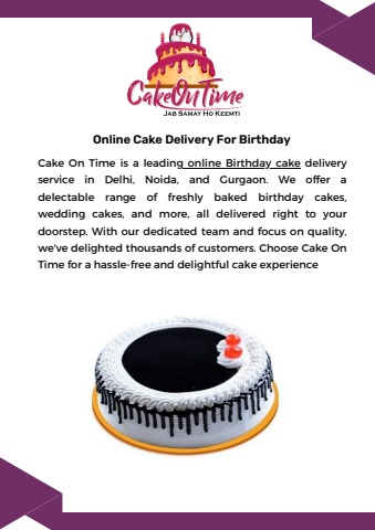 Birthday Cake Online Delivery in Delhi,Noida - Cake on Time Flip PDF ...