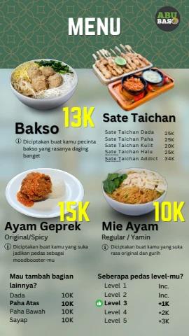 MENU ABUBASO UPDATE