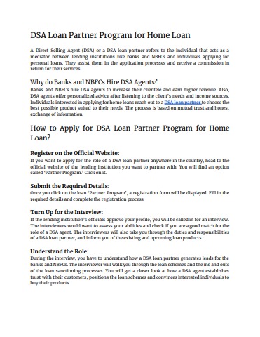 DSA Loan Partner Program for Home Loan - Aditi Chauhan Flip PDF | AnyFlip