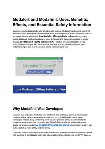 Modalert and Modafinil_ Uses, Benefits, Effects, and Essential Safety ...