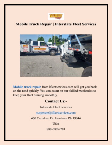 Mobile Truck Repair | Interstate Fleet Services