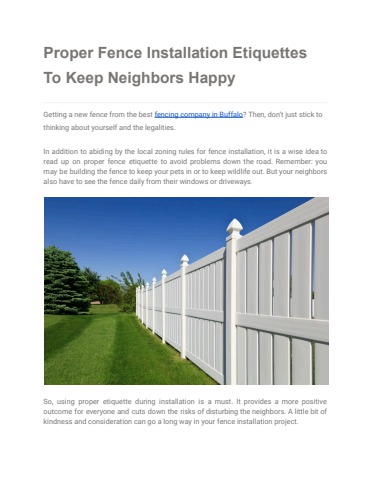 Proper Fence Installation Etiquettes To Keep Neighbors Happy - All Pro ...