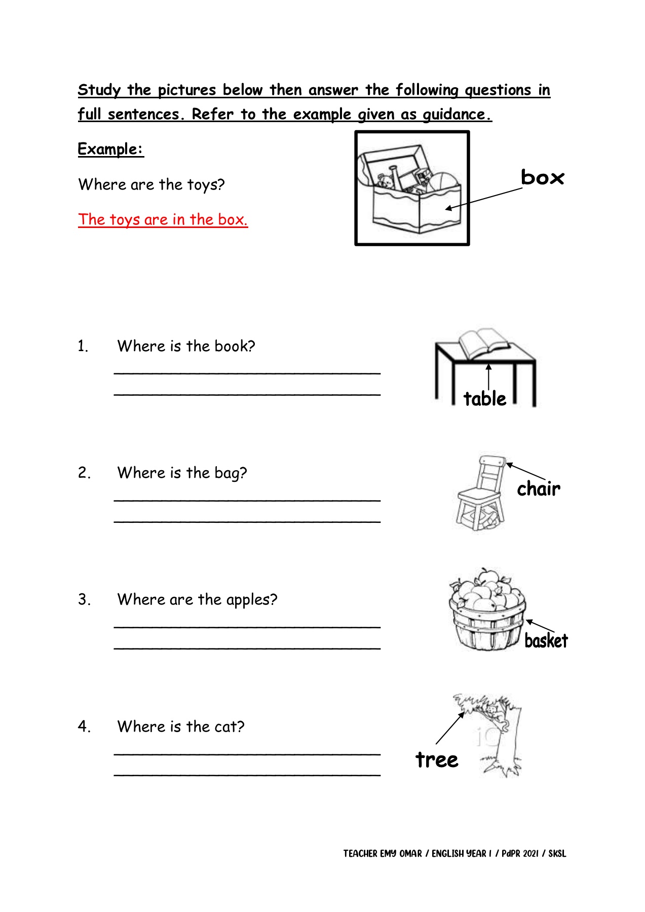 Worksheets For Year 1 English