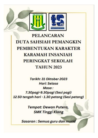 Buku Program Pelancaran Duta Sahsiah Pembentukan Karakter Karamah ...