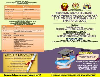 PROGRAM SENTUHAN KASIH KETUA MENTERI MELAKA CARE CBK SPM TAHUN 2022 - nordiyanaeirwan Flip PDF ...