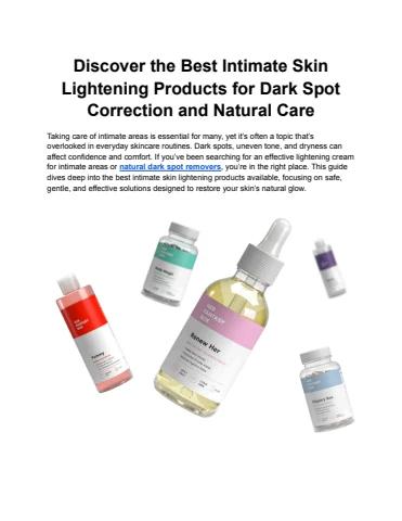 Discover the Best Intimate Skin Lightening Products for Dark Spot ...