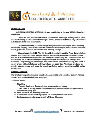 Golden ARC Metal Work - Simple Life Flip PDF | AnyFlip