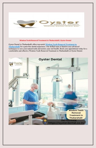 Wisdom Teeth Removal Treatment in Thubarahalli | Oyster Dental - Oyster ...