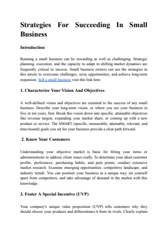 Strategies For Succeeding In Small Business