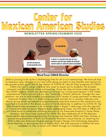 Newsletter Spring 2020 - UTRGV CMAS Flip PDF | AnyFlip