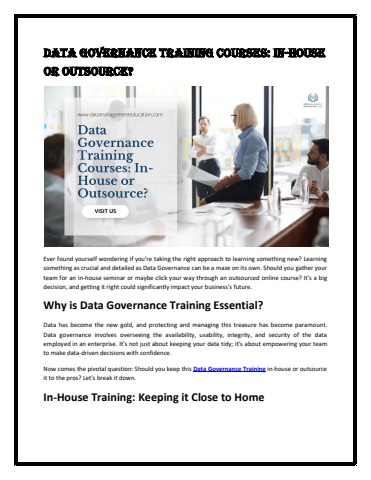 Data Governance Training Courses In-House or Outsource - EWSolutions Flip PDF | AnyFlip