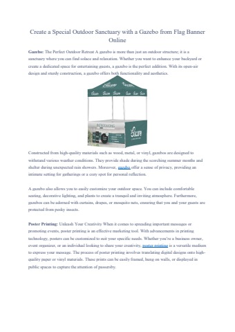 Create a Special Outdoor Sanctuary with a Gazebo from Flag Banner ...