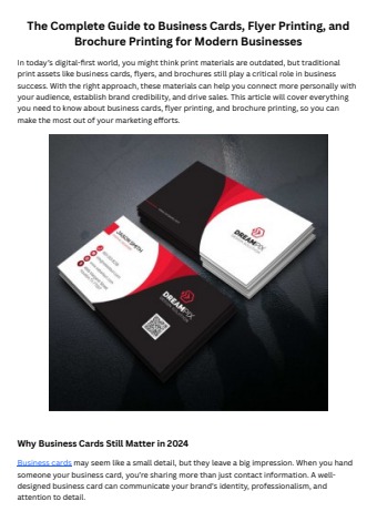The Complete Guide to Business Cards, Flyer Printing, and Brochure ...