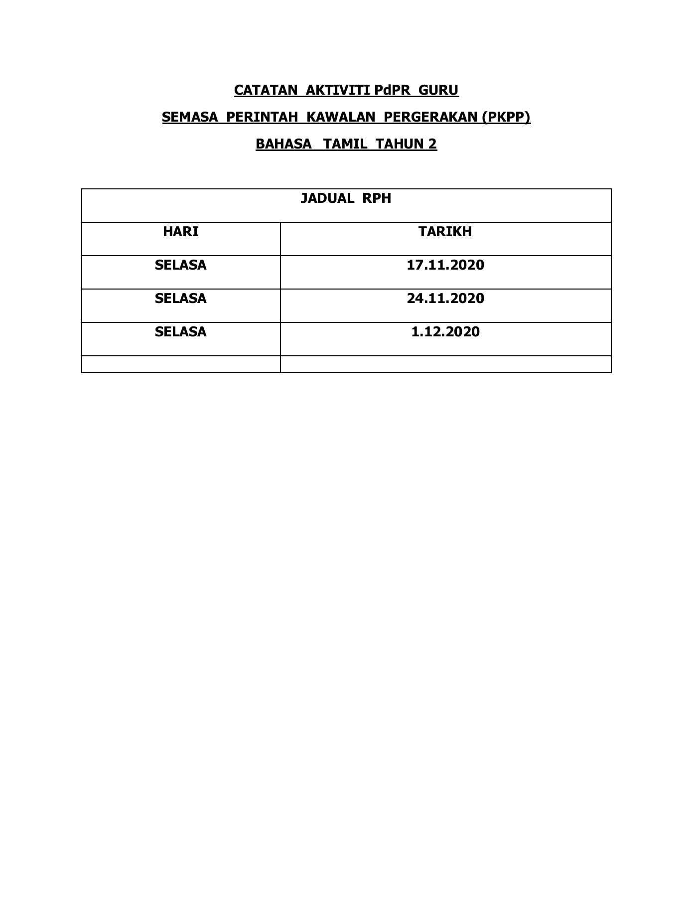 RPH BT TAHUN 2 2020 PKP