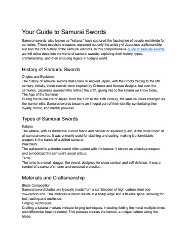 Your Guide to Samurai Swords - Lysander Wren Flip PDF | AnyFlip